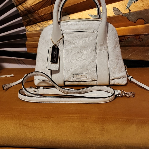 Coach | Bags | Coach Ivory Leather Satchel | Poshmark